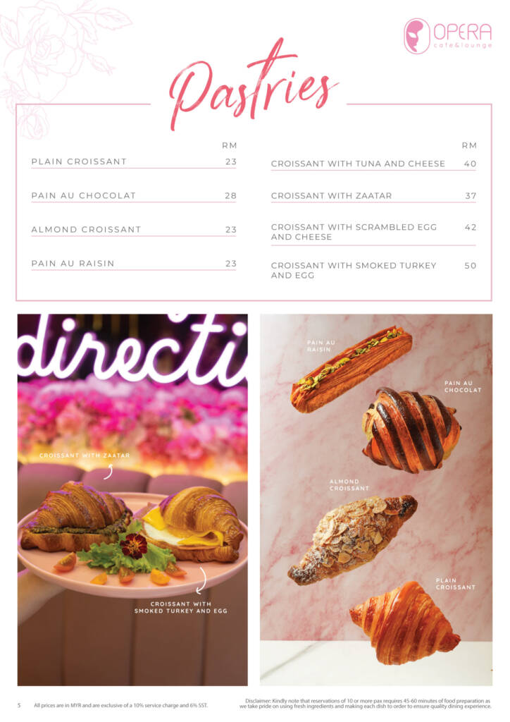 Our Menu – Opera Café & Lounge