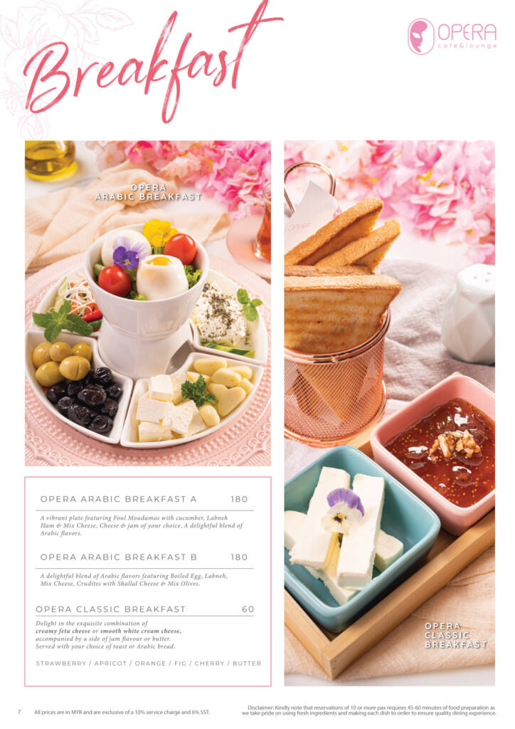 Our Menu – Opera Café & Lounge