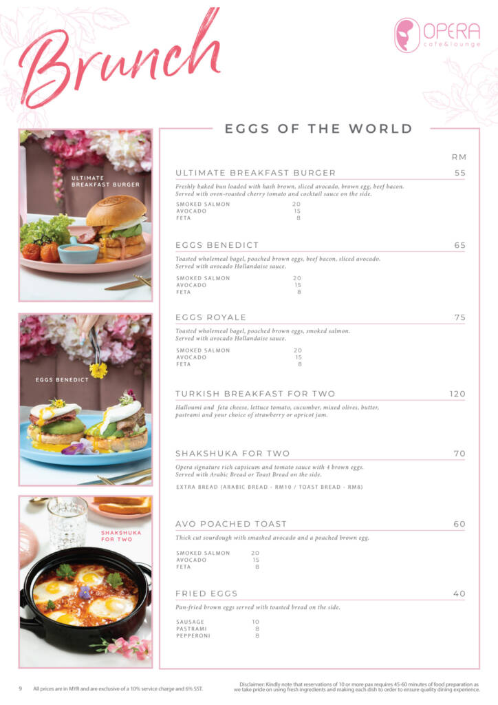 Our Menu – Opera Café & Lounge