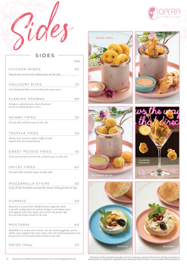 Our Menu – Opera Café & Lounge