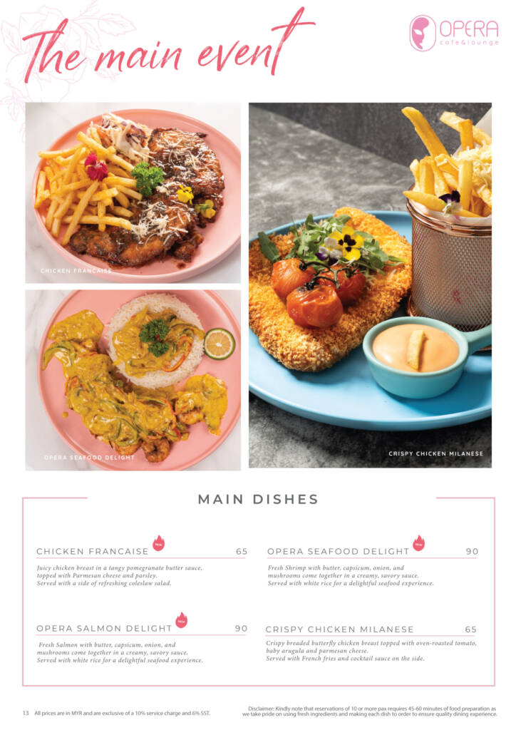 Our Menu – Opera Café & Lounge
