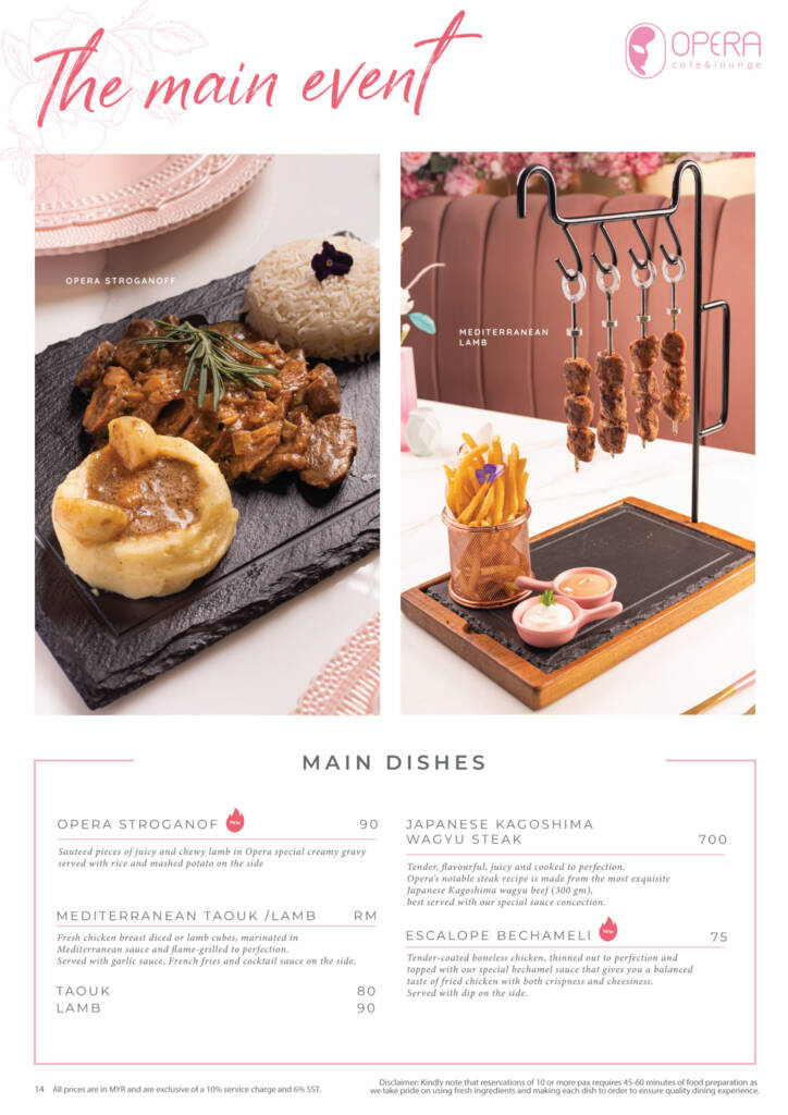 Our Menu – Opera Café & Lounge