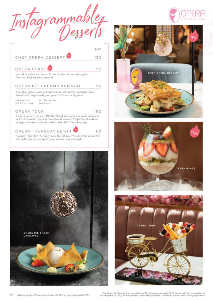 Our Menu – Opera Café & Lounge