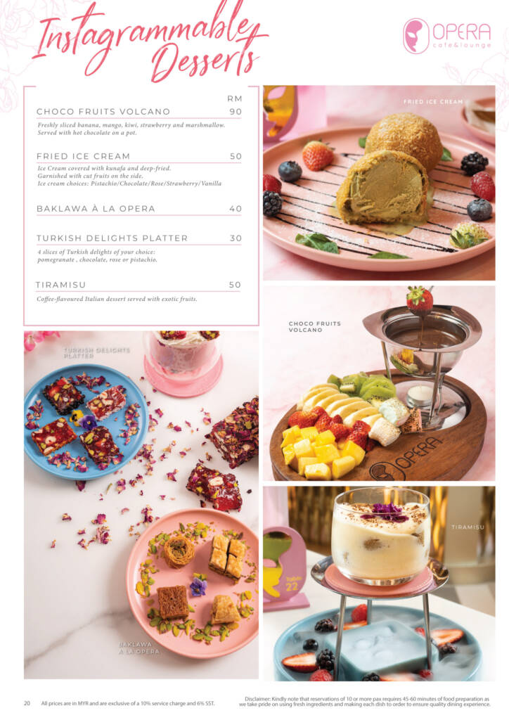 Our Menu – Opera Café & Lounge