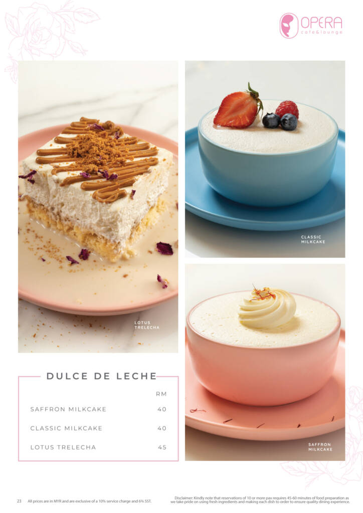 Our Menu – Opera Café & Lounge