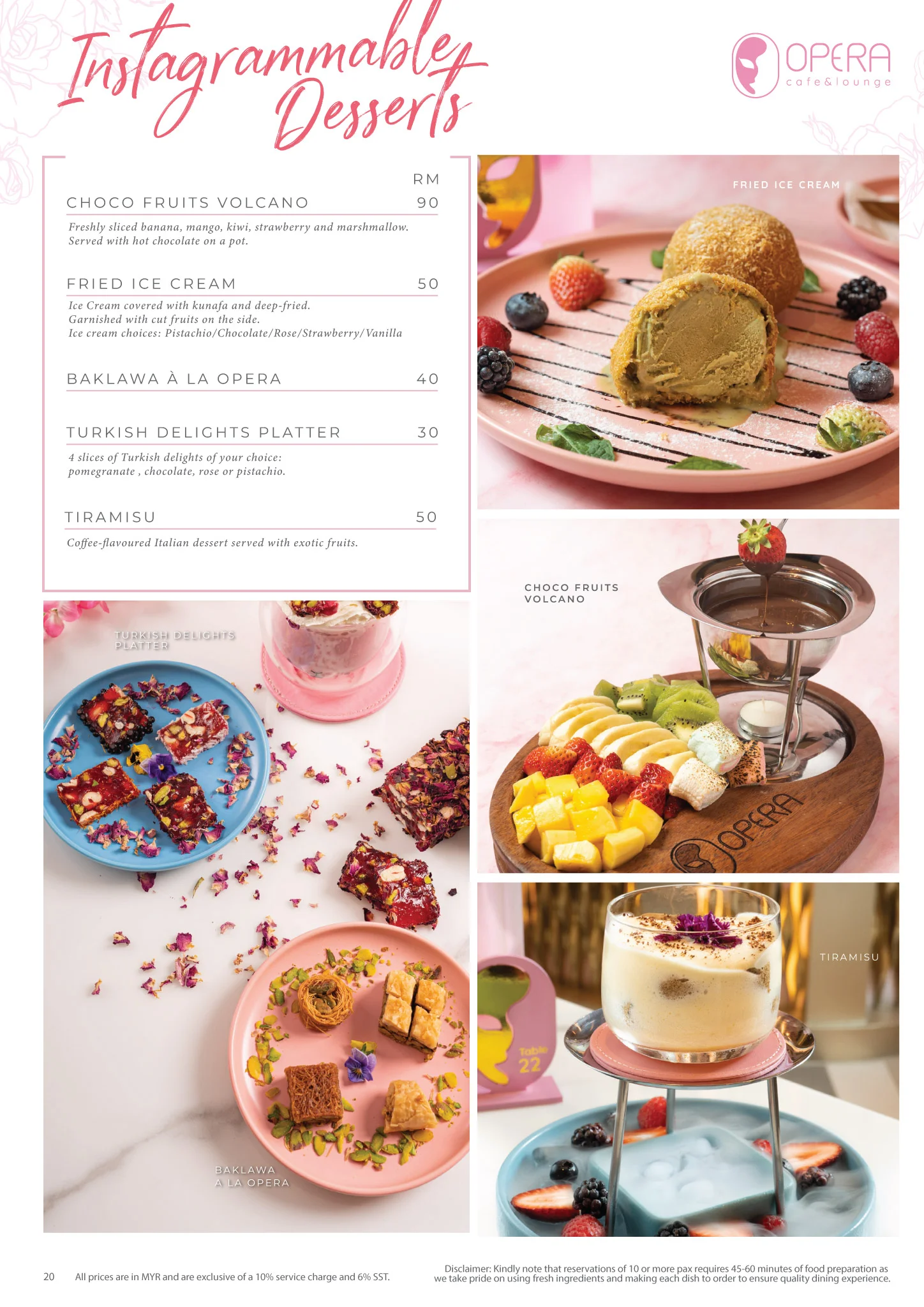 Our Menu – Opera Café & Lounge