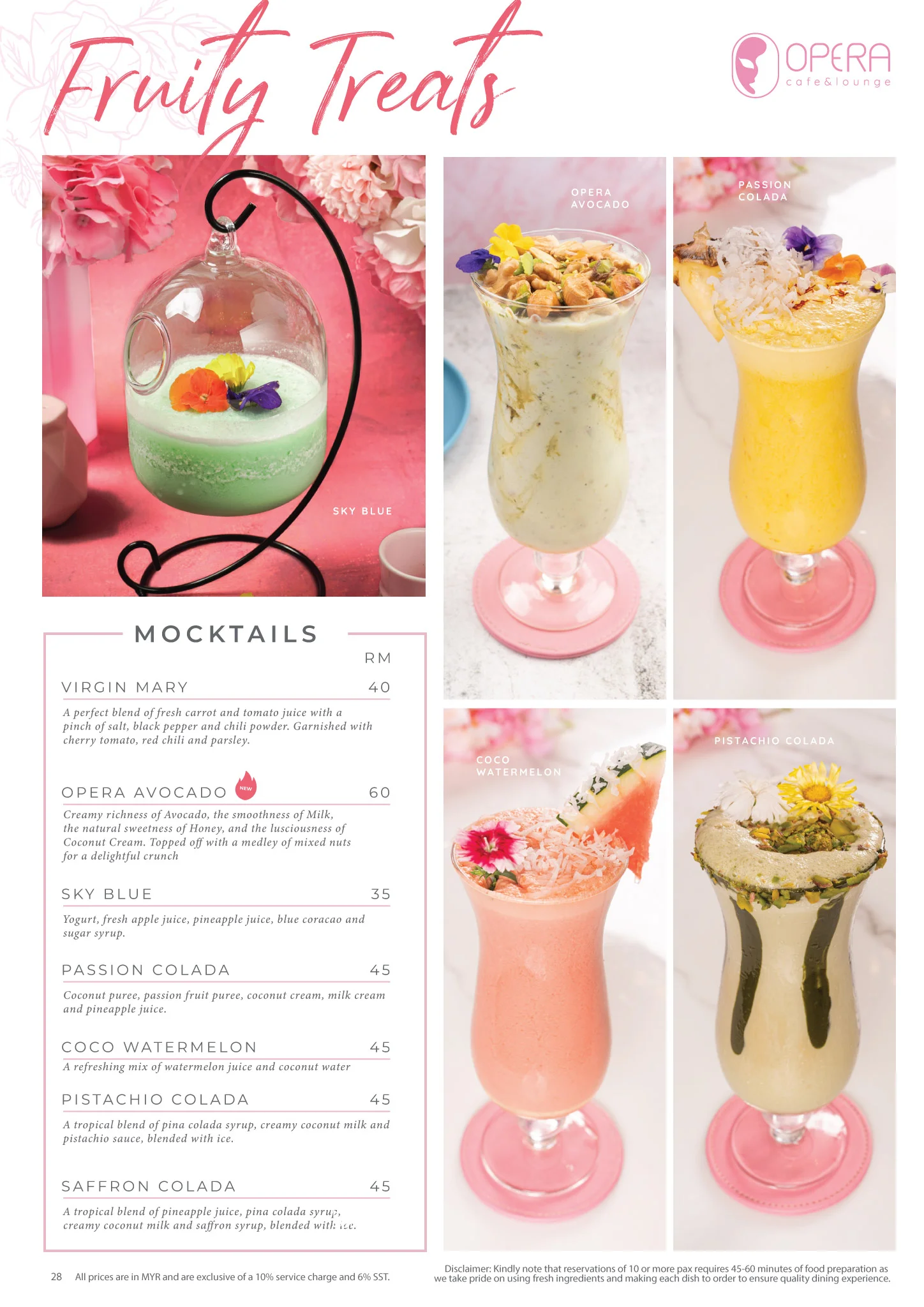 Our Menu – Opera Café & Lounge