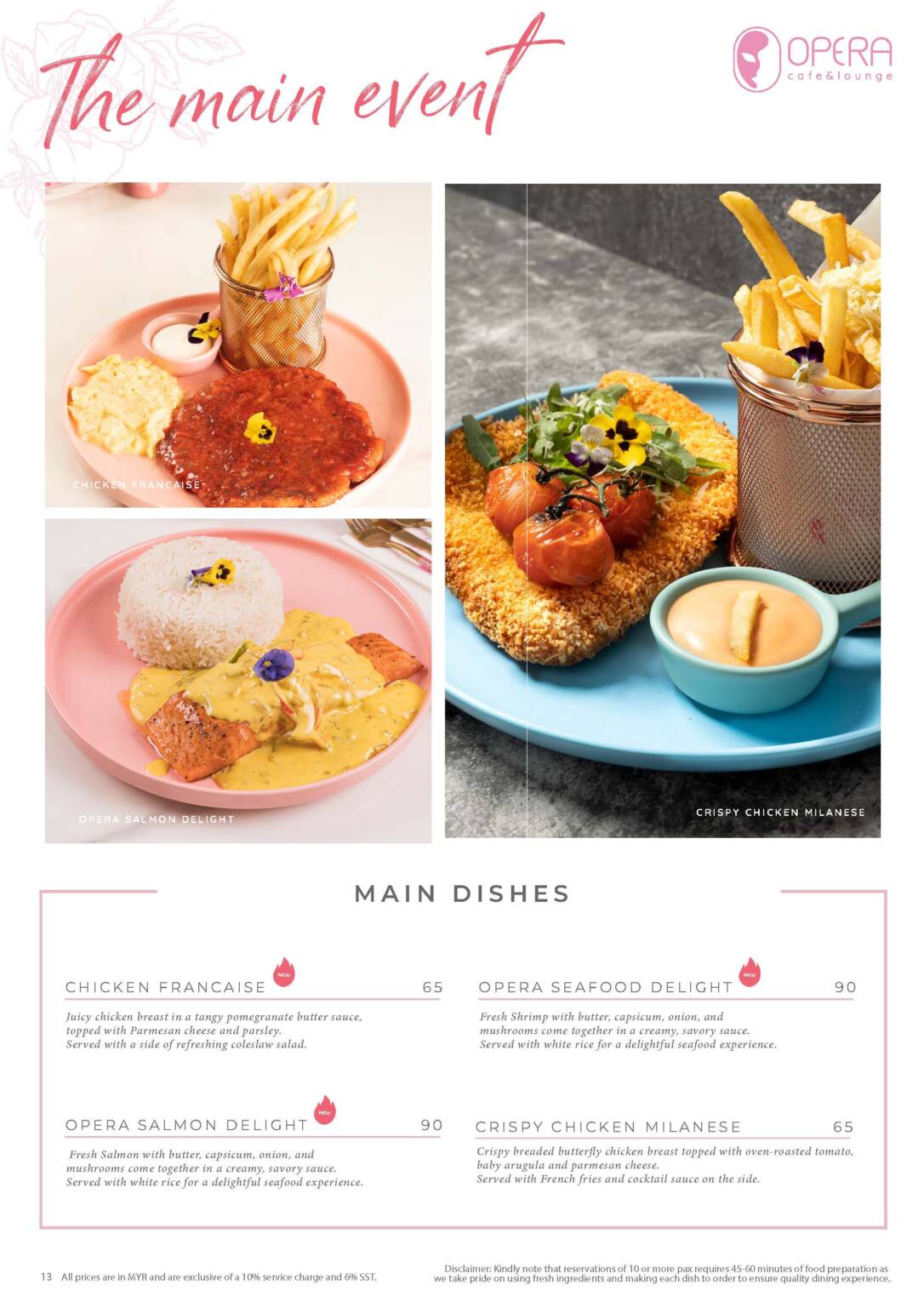 Our Menu – Opera Café & Lounge