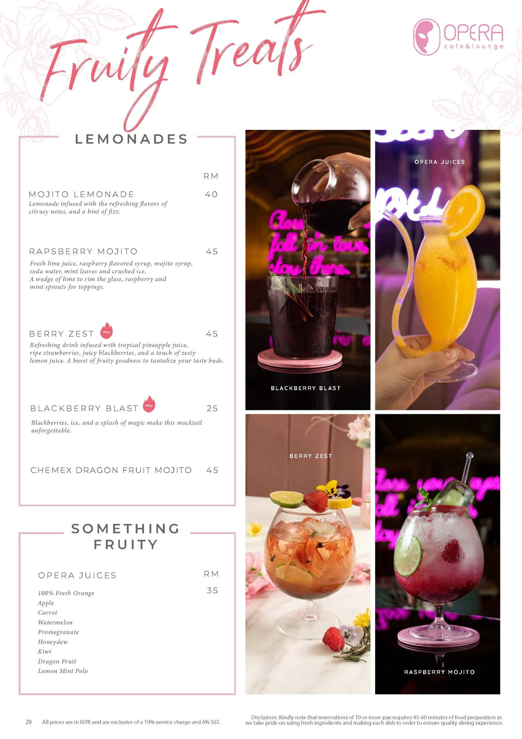 Our Menu – Opera Café & Lounge