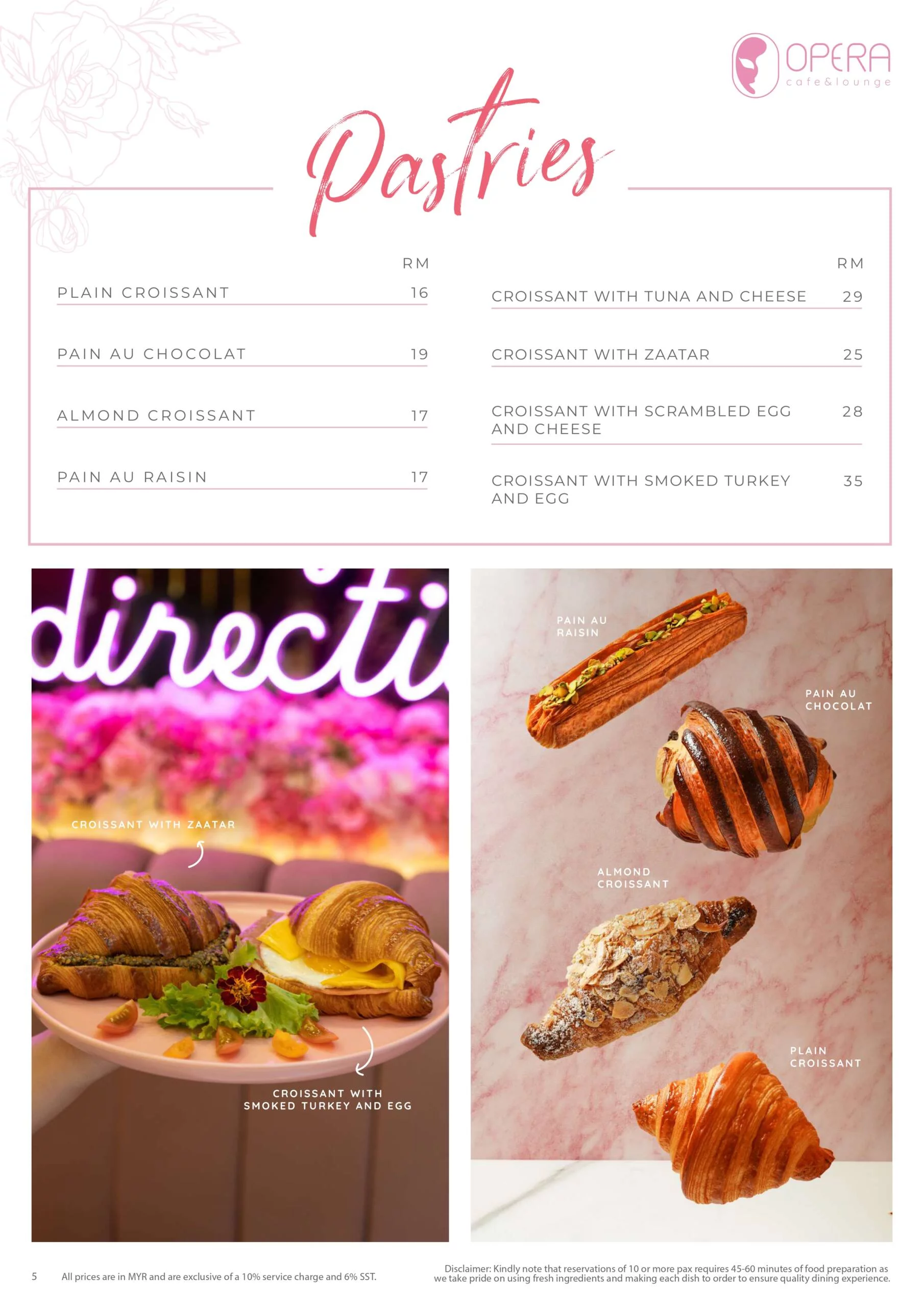 Our Menu – Opera Café & Lounge