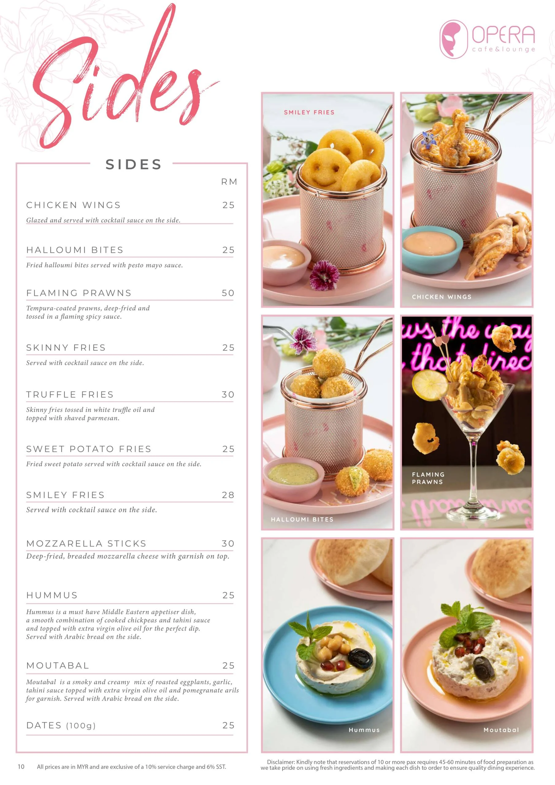 Our Menu – Opera Café & Lounge