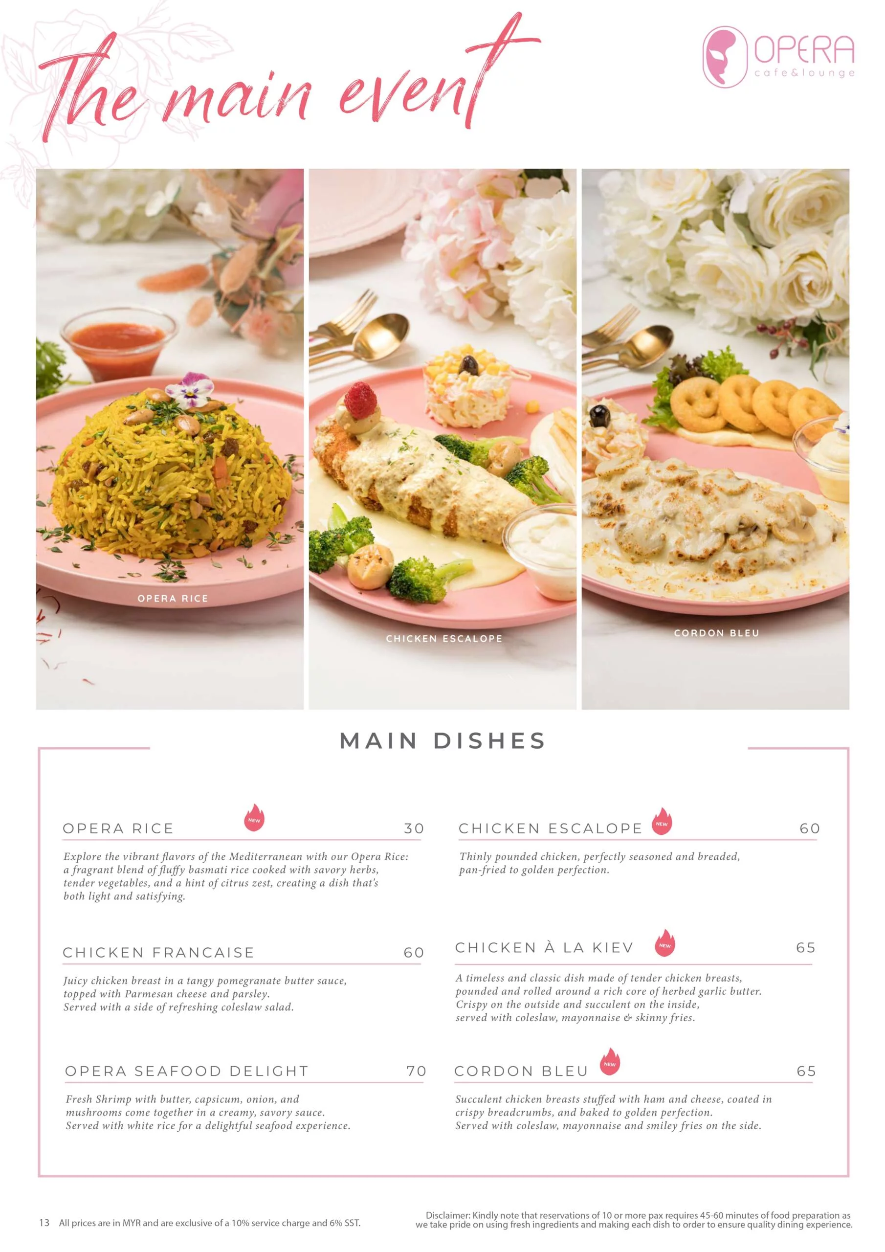 Our Menu – Opera Café & Lounge