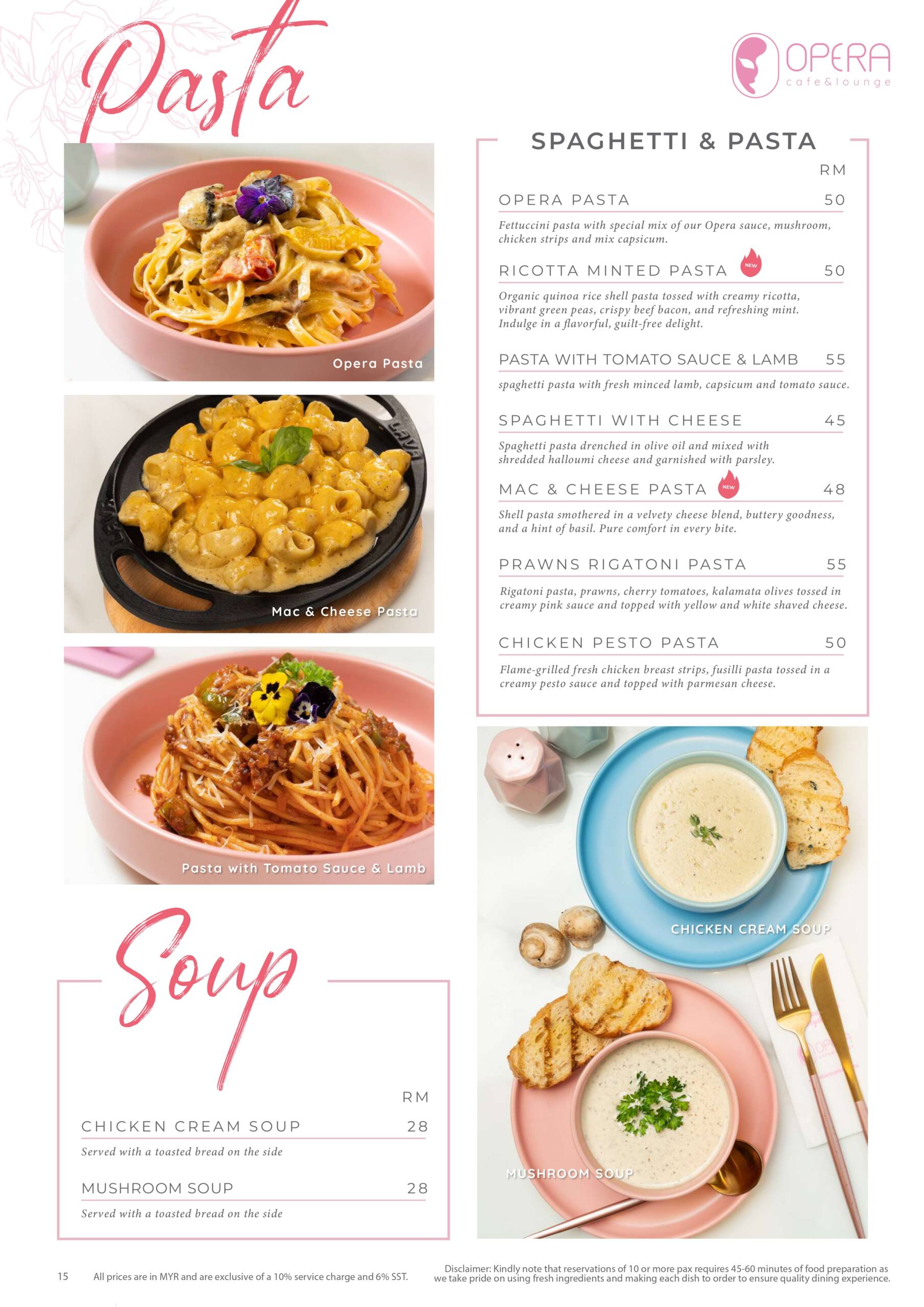 Our Menu – Opera Café & Lounge