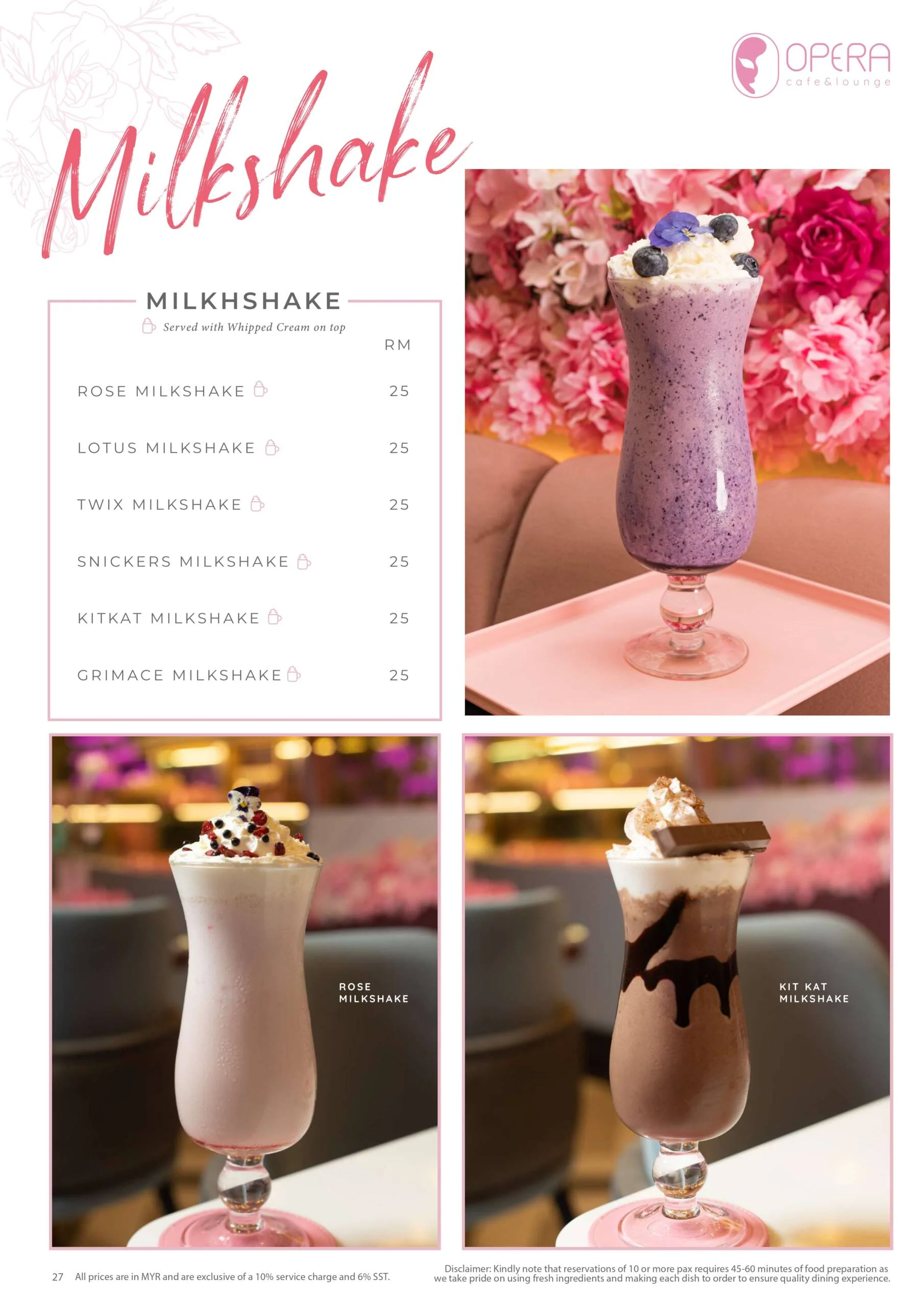 Our Menu – Opera Café & Lounge