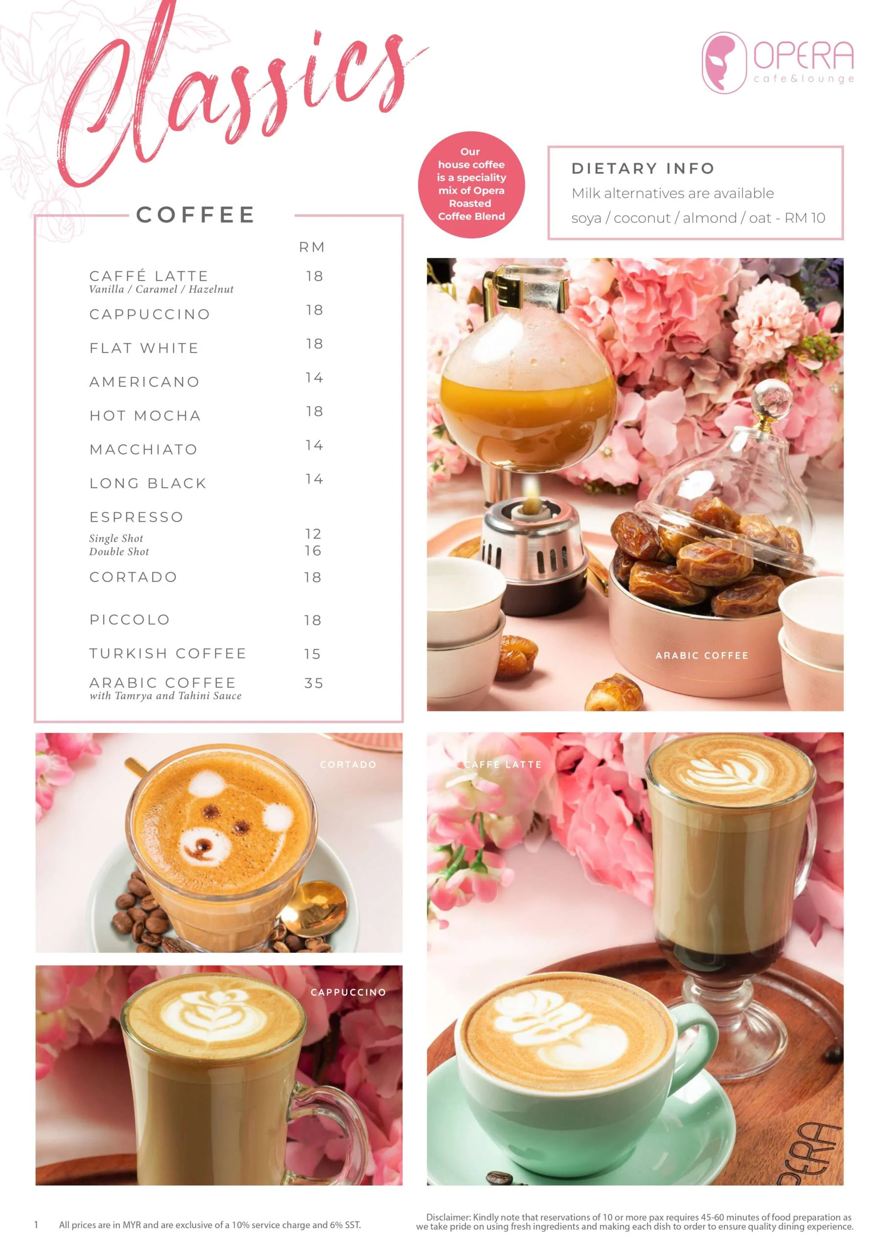 Our Menu – Opera Café & Lounge