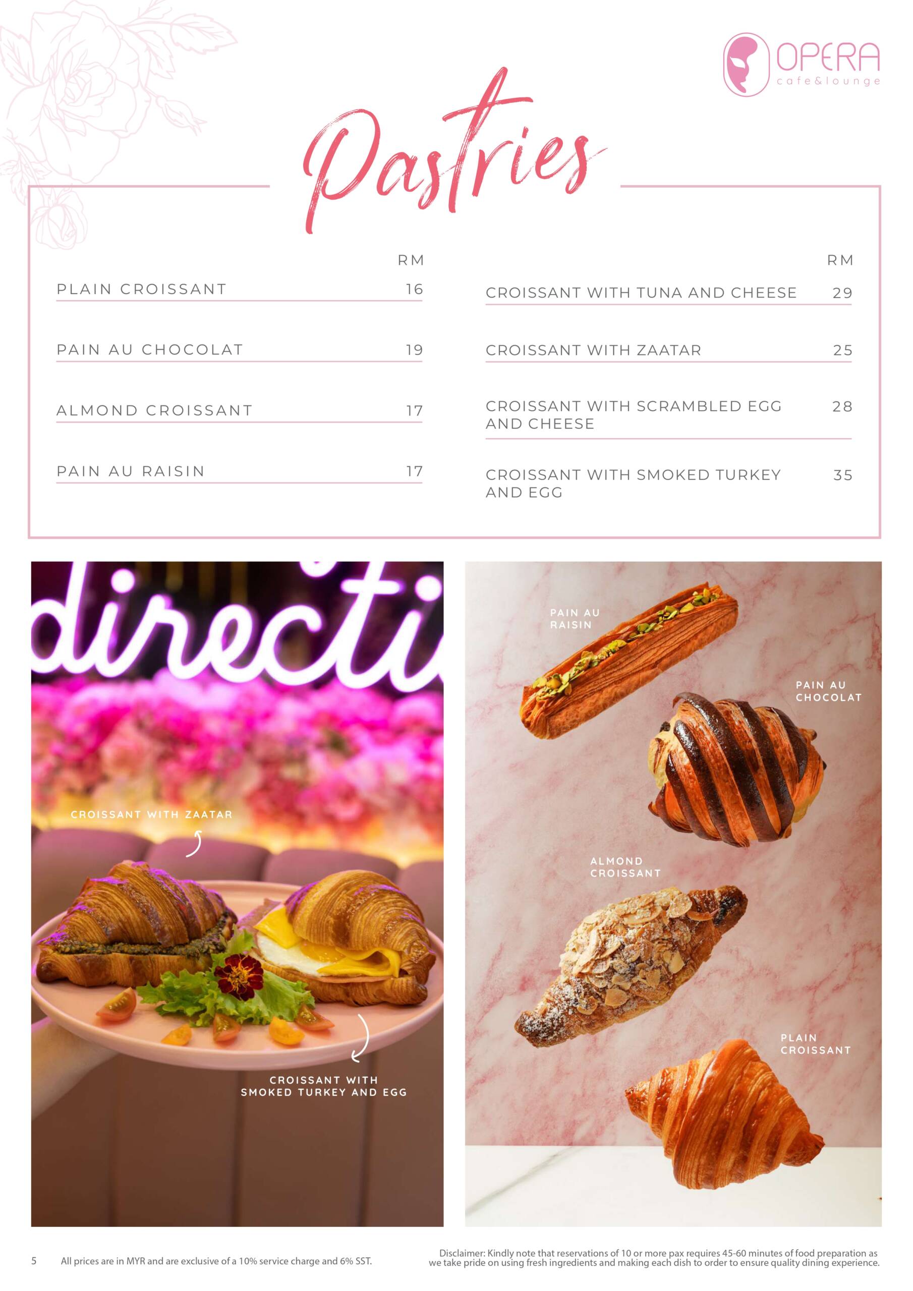 Our Menu – Opera Café & Lounge