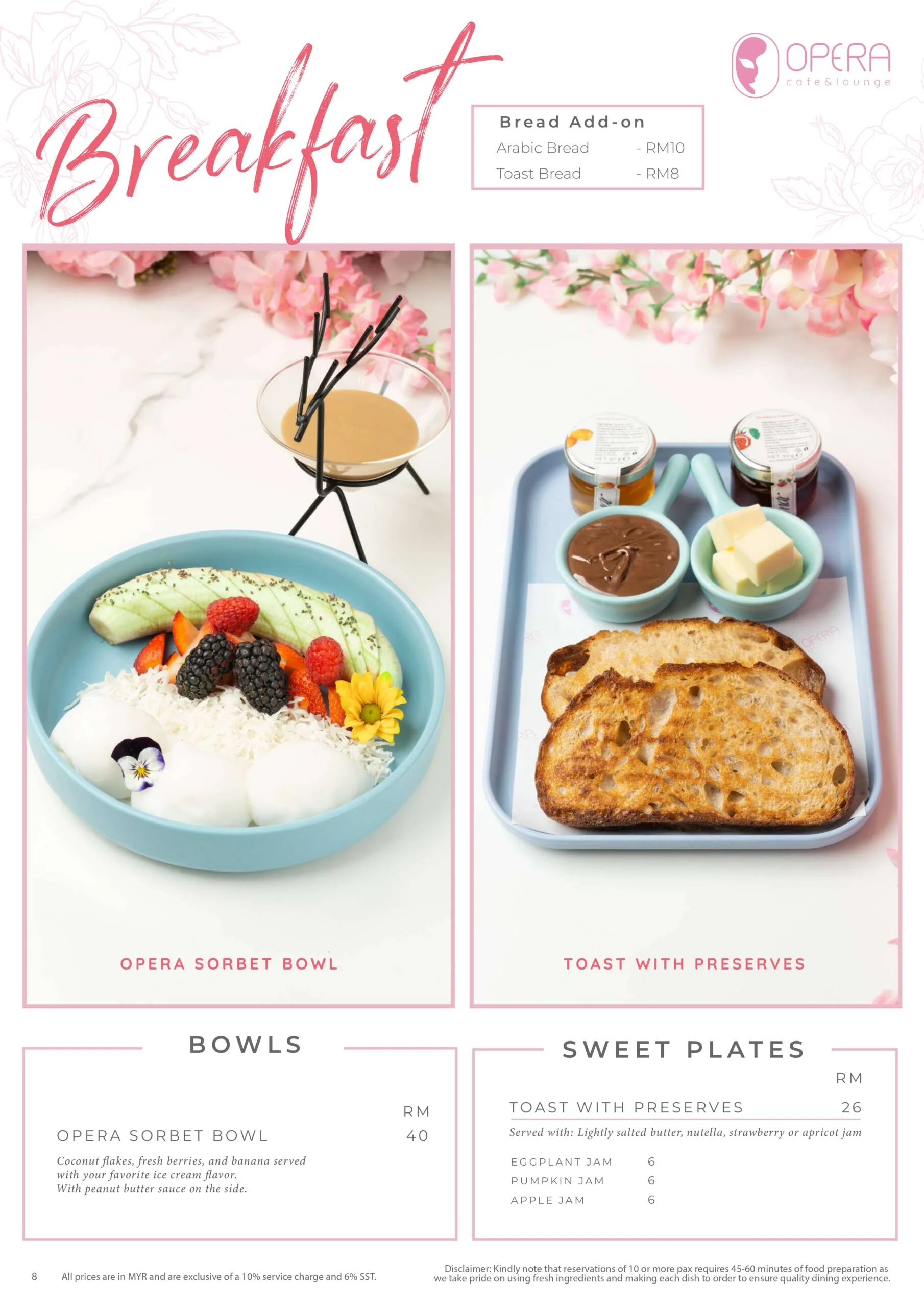 Our Menu – Opera Café & Lounge