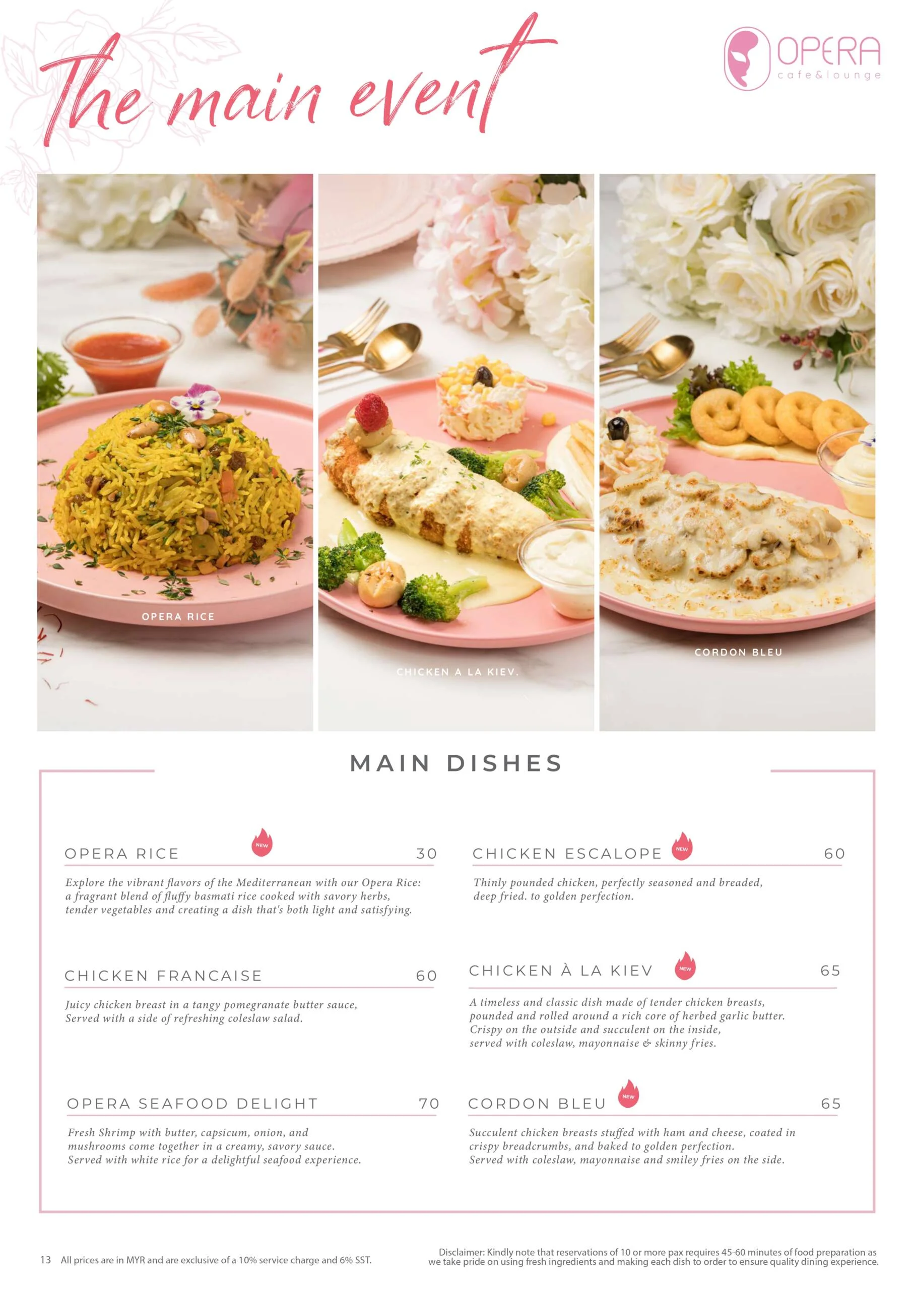 Our Menu – Opera Café & Lounge