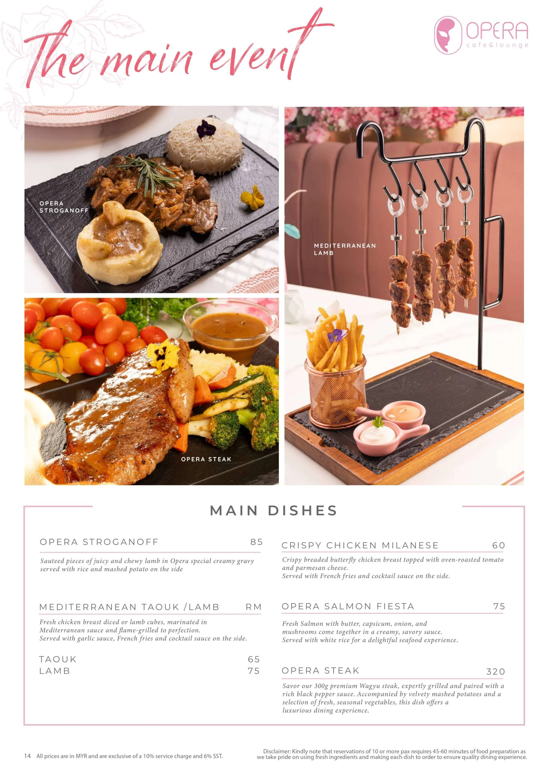Our Menu – Opera Café & Lounge