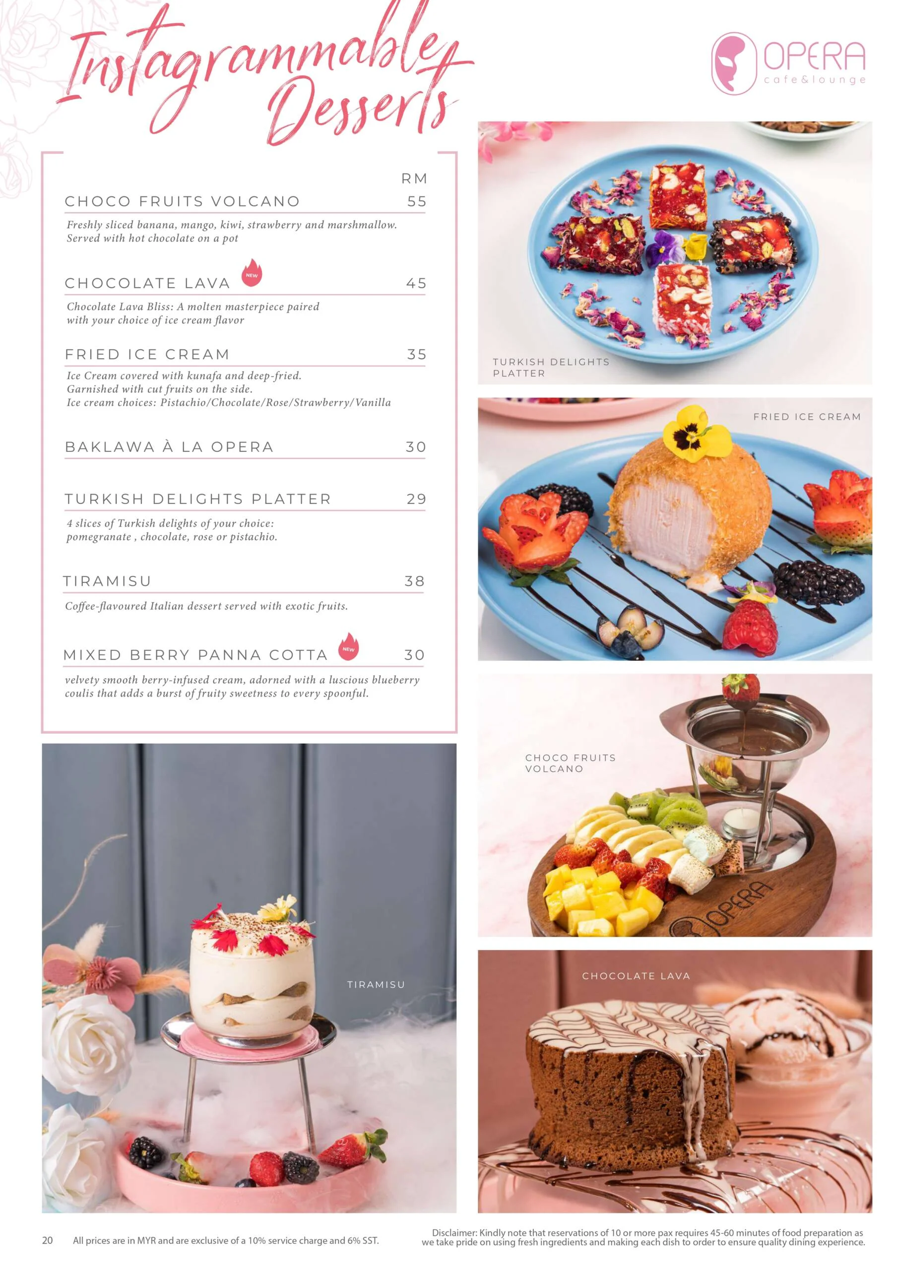 Our Menu – Opera Café & Lounge