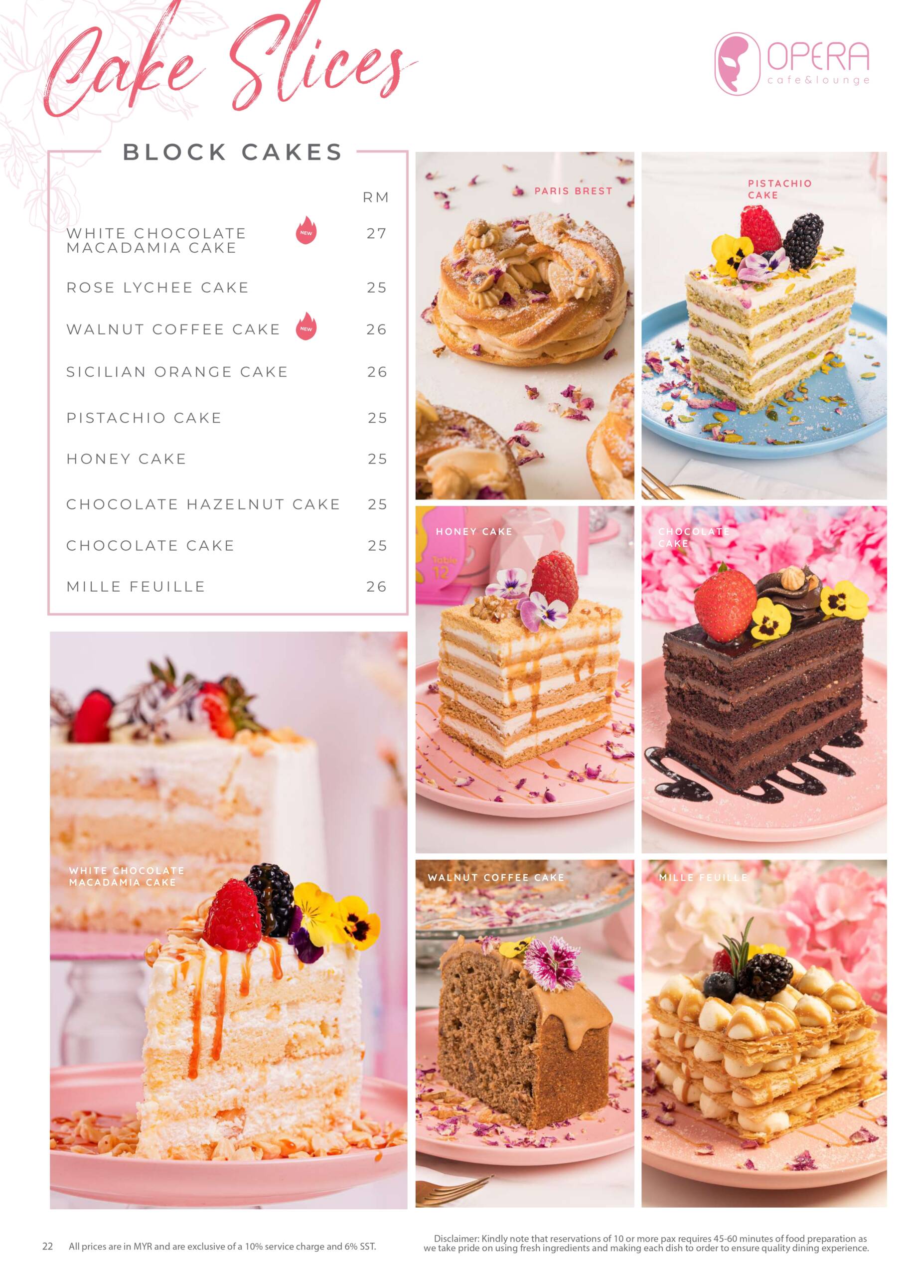 Our Menu – Opera Café & Lounge