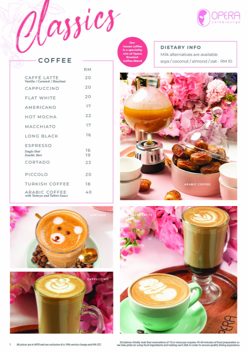 Our Menu – Opera Café & Lounge