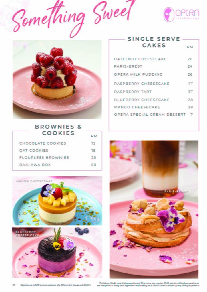 Our Menu – Opera Café & Lounge