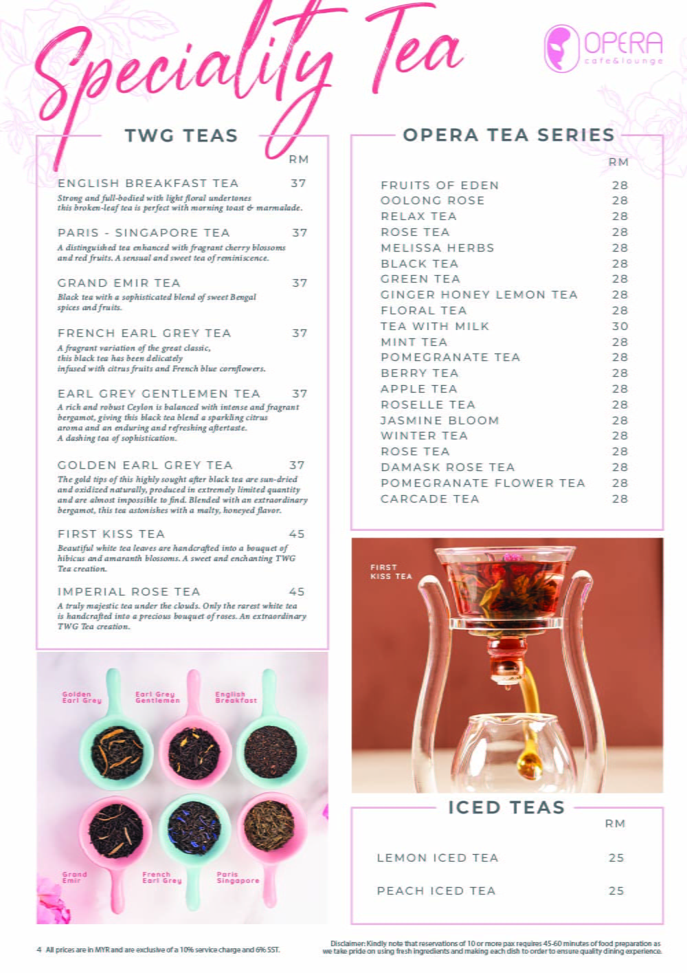 Our Menu – Opera Café & Lounge
