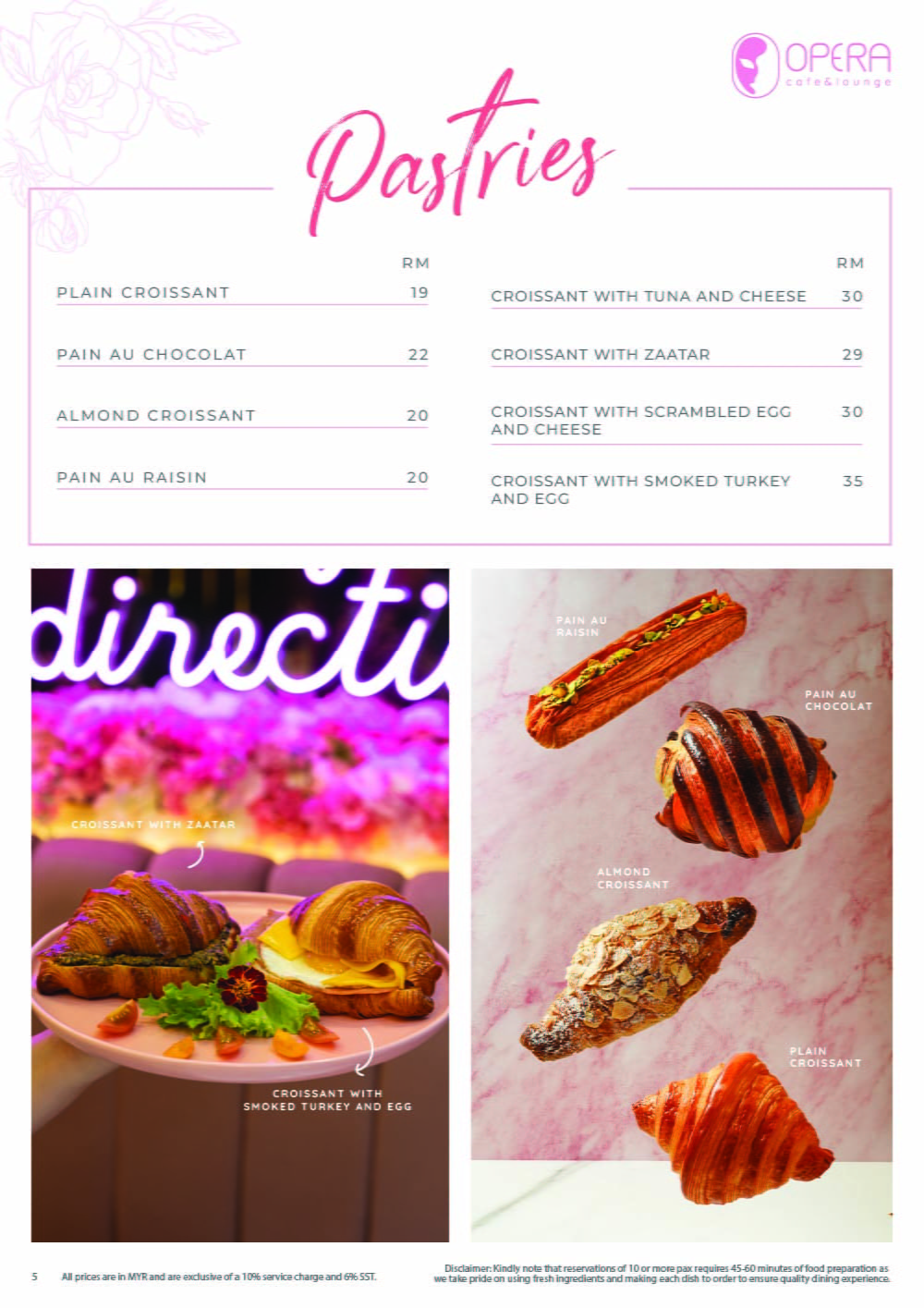Our Menu – Opera Café & Lounge