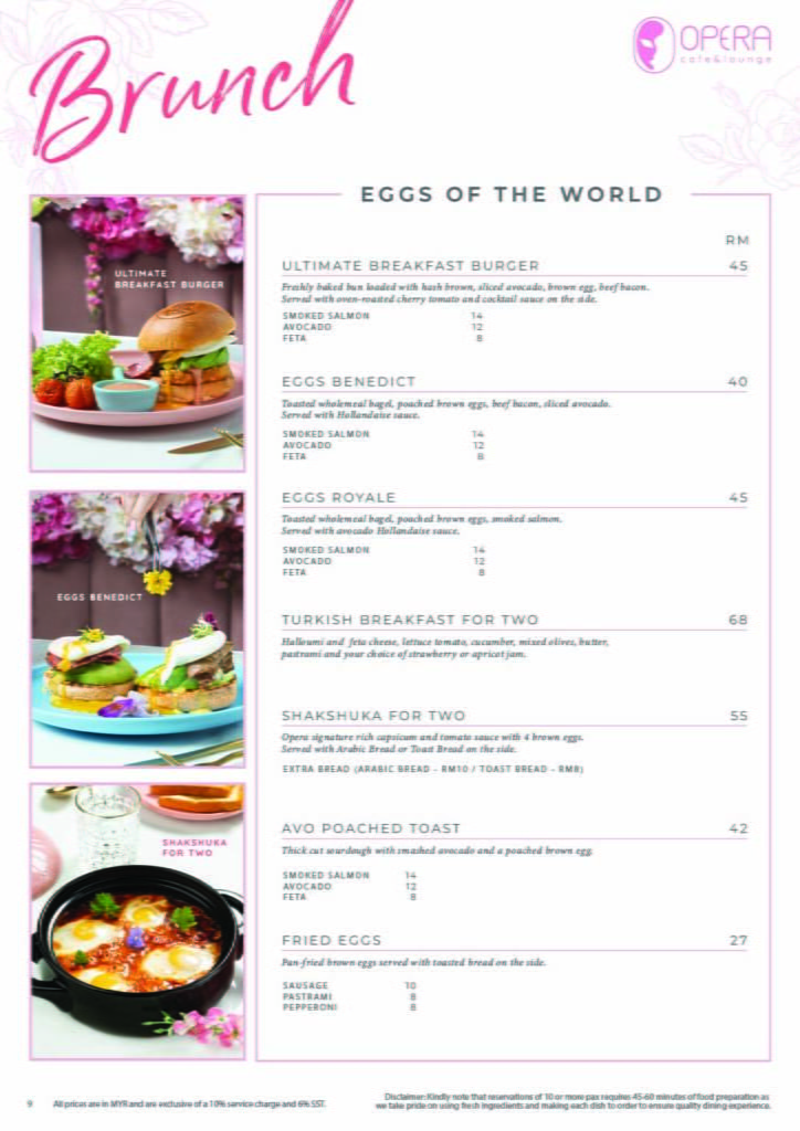 Our Menu – Opera Café & Lounge